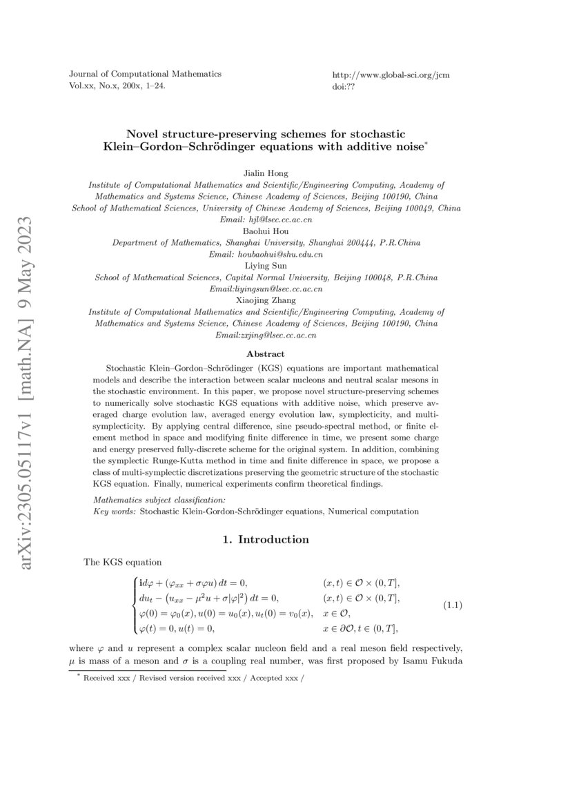 Novel Structure Preserving Schemes For Stochastic Klein Gordon Schrödinger Equations With