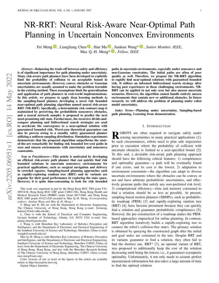 NR-RRT: Neural Risk-Aware Near-Optimal Path Planning in Uncertain ...
