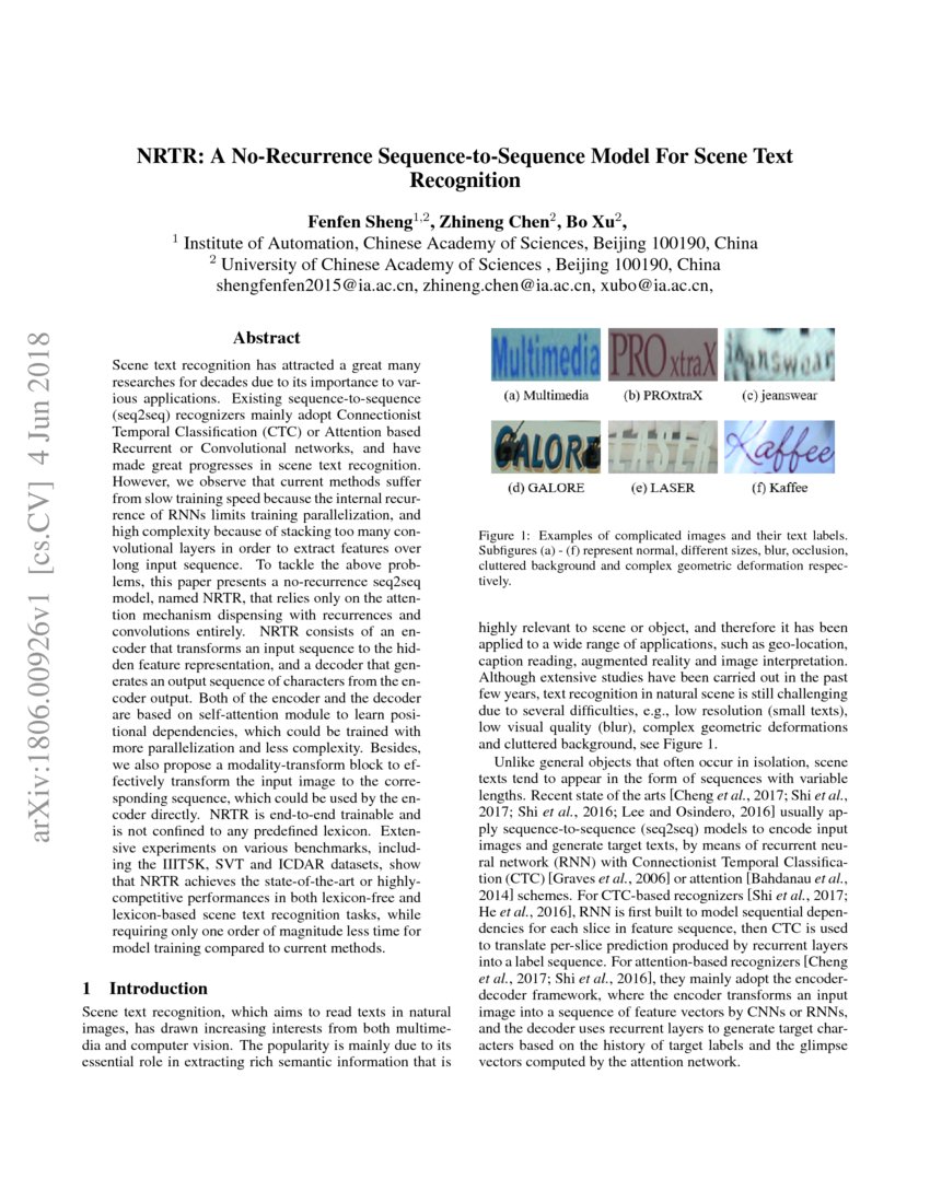 NRTR: A No-Recurrence Sequence-to-Sequence Model For Scene Text ...