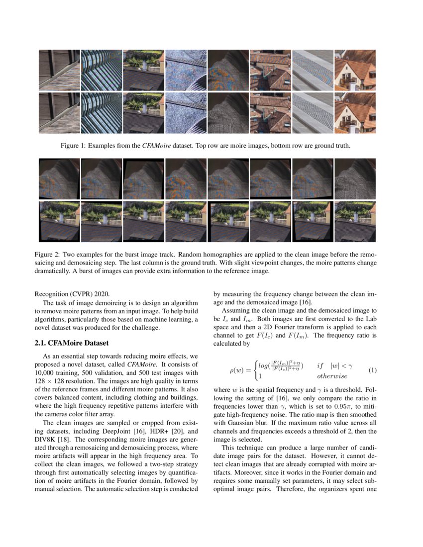 NTIRE 2020 Challenge on Image Demoireing: Methods and Results | DeepAI
