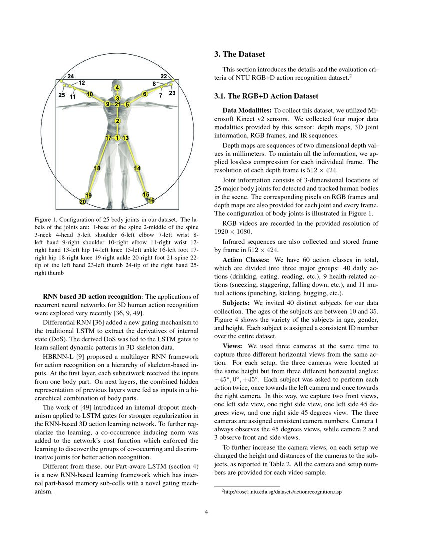 Ntu Rgb D A Large Scale Dataset For 3d Human Activity Analysis Deepai