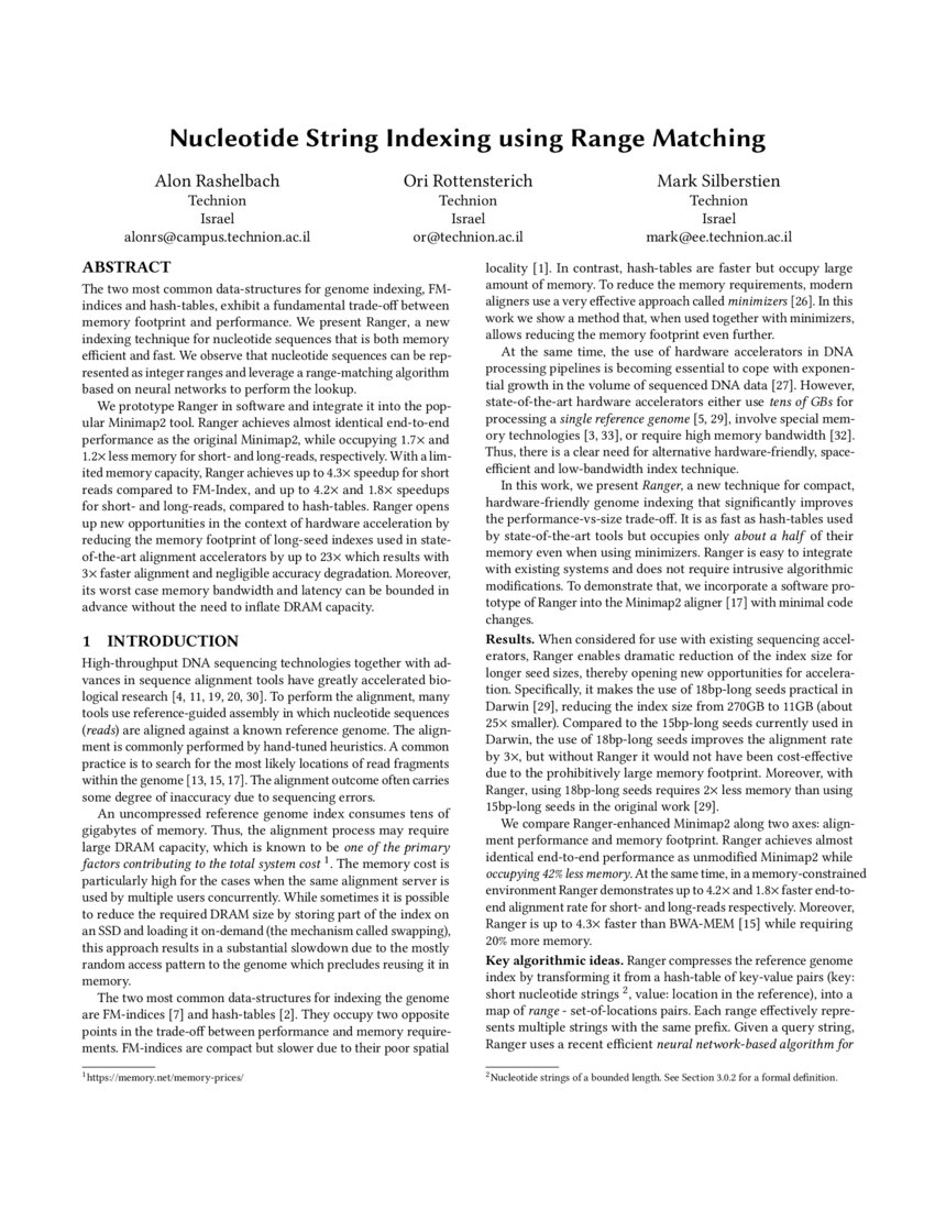 Nucleotide String Indexing using Range Matching | DeepAI Nucleotide String Indexing using Range Matching | DeepAI