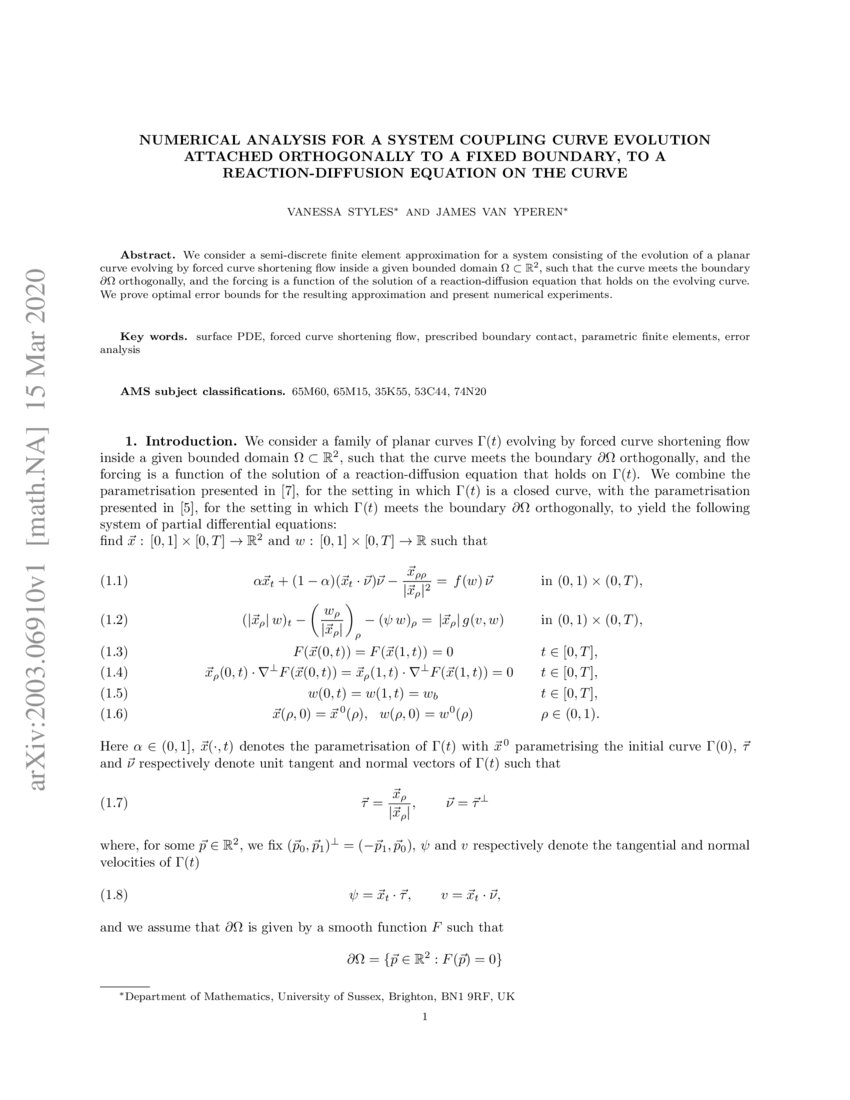Numerical Analysis For A System Coupling Curve Evolution Attached