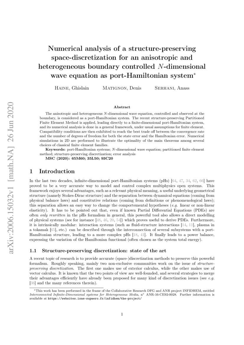 Numerical Analysis Of A Structure Preserving Space Discretization For An Anisotropic And