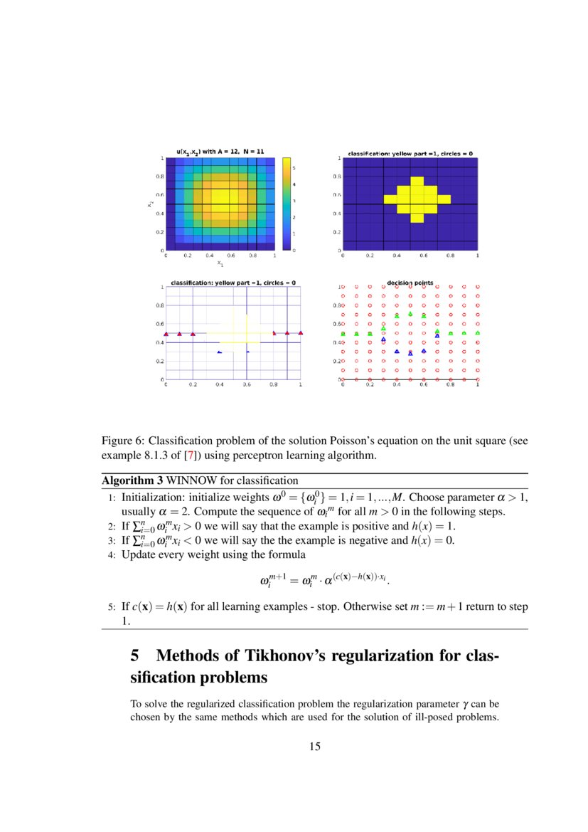 Numerical analysis of least squares and perceptron learning for ...