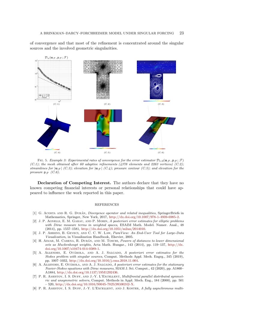 Numerical discretization of a Brinkman-Darcy-Forchheimer model under ...
