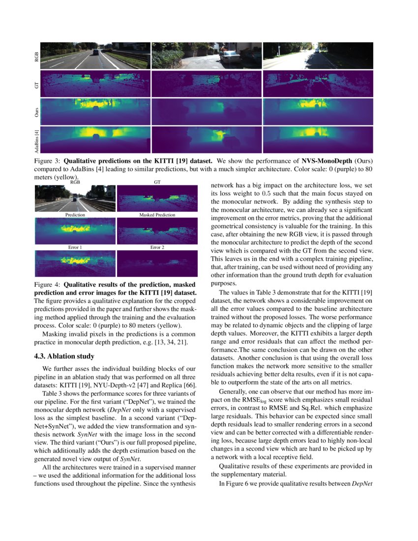 NVS-MonoDepth: Improving Monocular Depth Prediction with Novel View Synthesis | DeepAI