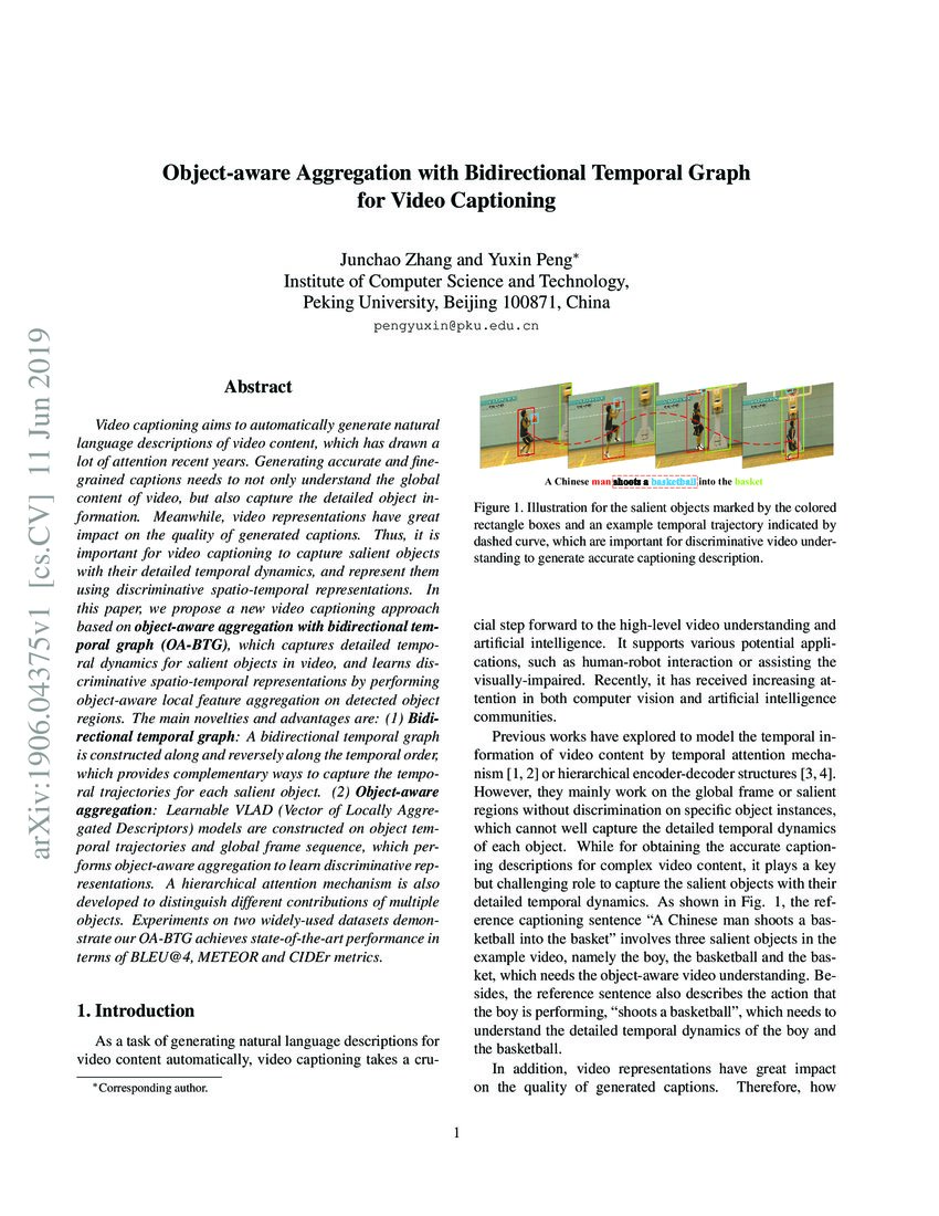 Object Aware Aggregation With Bidirectional Temporal Graph For Video