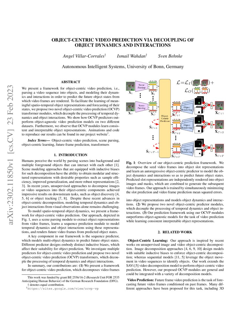 Object Centric Video Prediction Via Decoupling Of Object Dynamics And Interactions Deepai