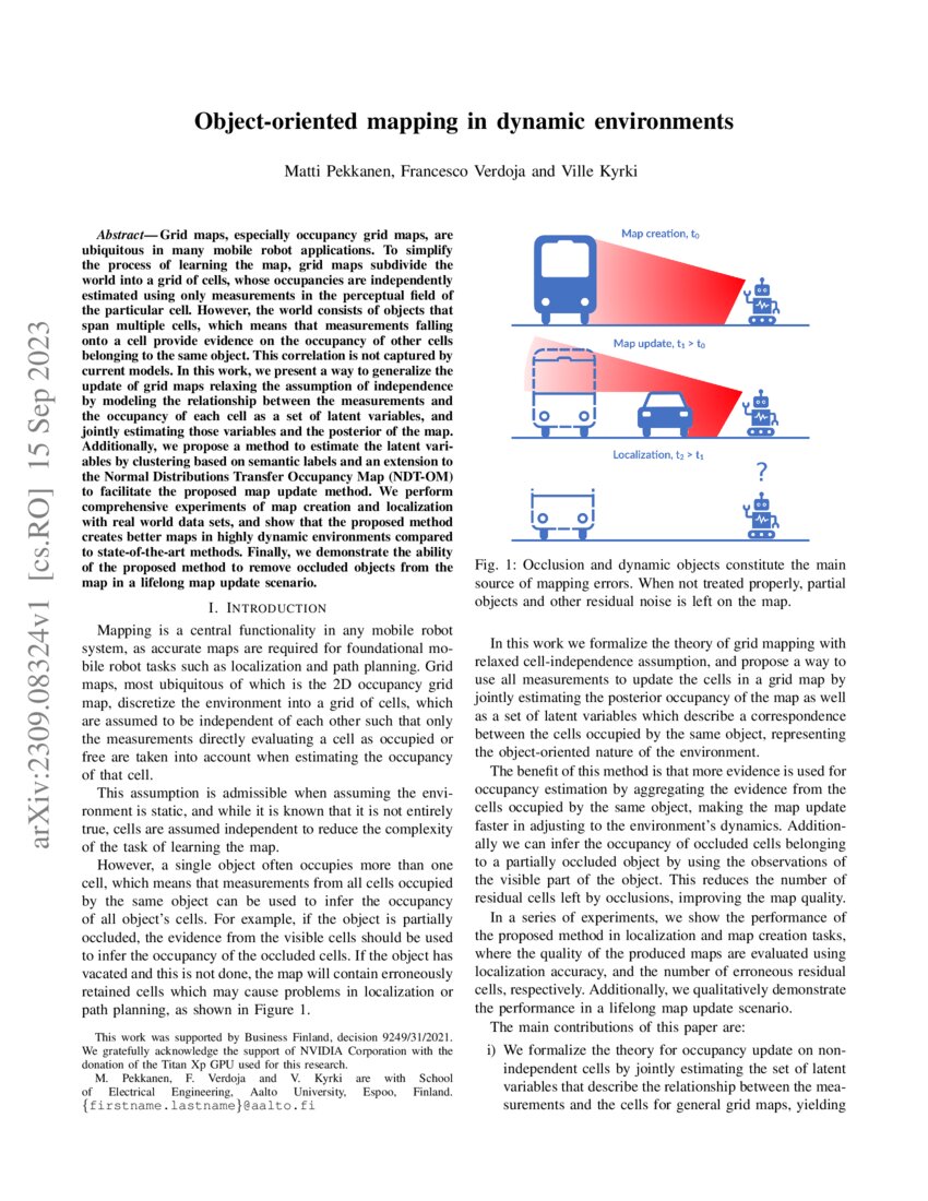 Object Oriented Mapping In Dynamic Environments Deepai
