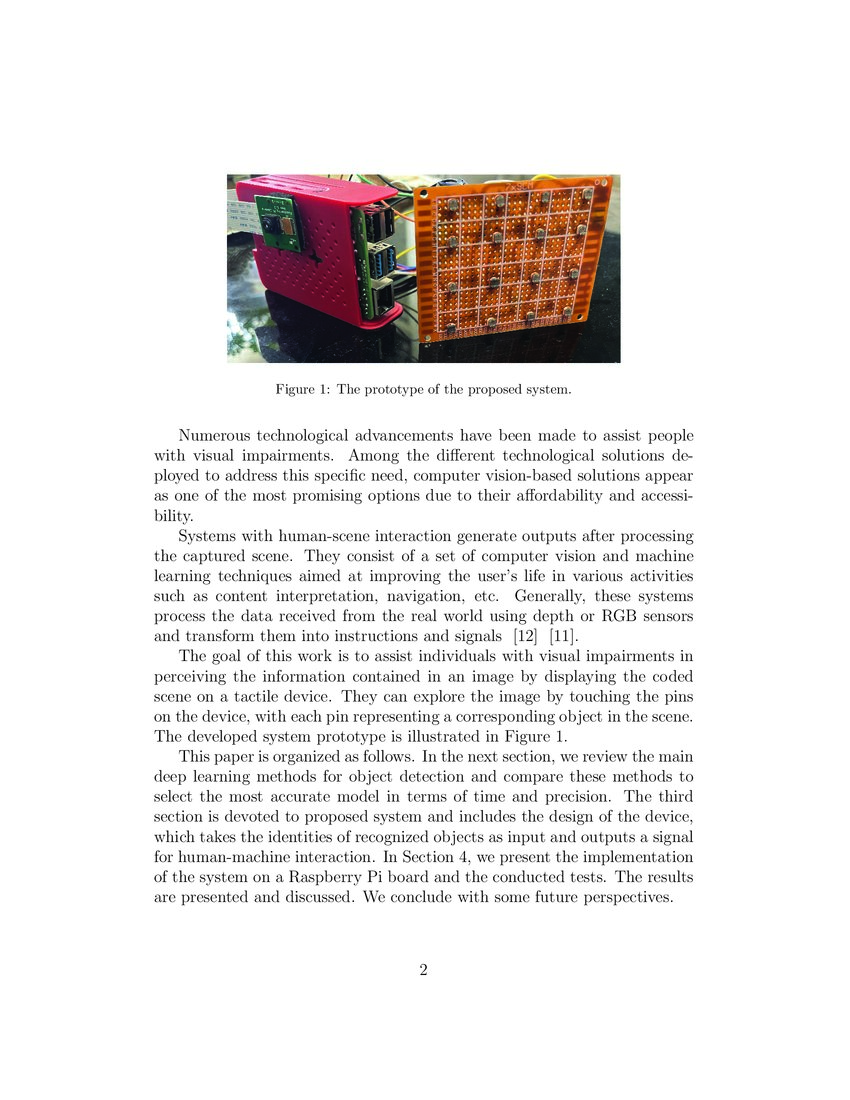 Object Recognition System on a Tactile Device for Visually Impaired ...