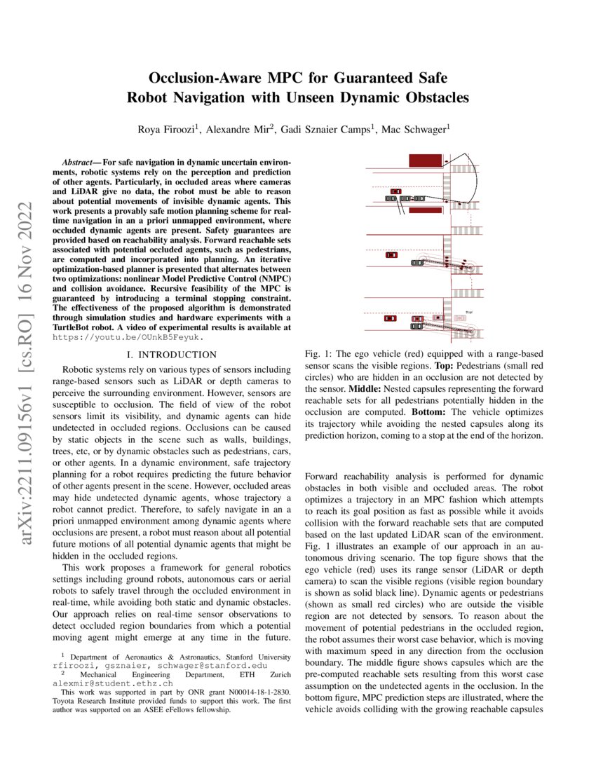 Occlusion Aware Mpc For Guaranteed Safe Robot Navigation With Unseen Dynamic Obstacles Deepai