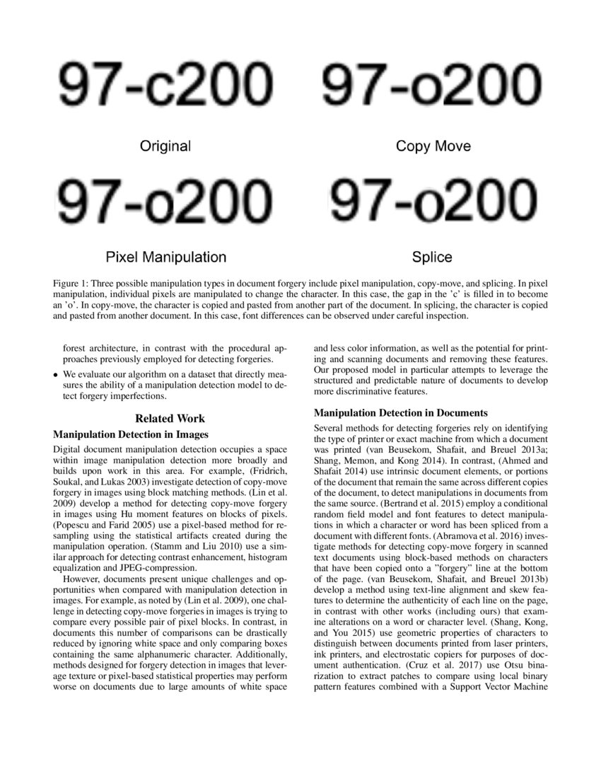 OCR Graph Features for Manipulation Detection in Documents | DeepAI