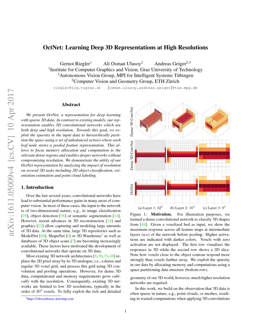 OctNet: Learning Deep 3D Representations at High Resolutions | DeepAI