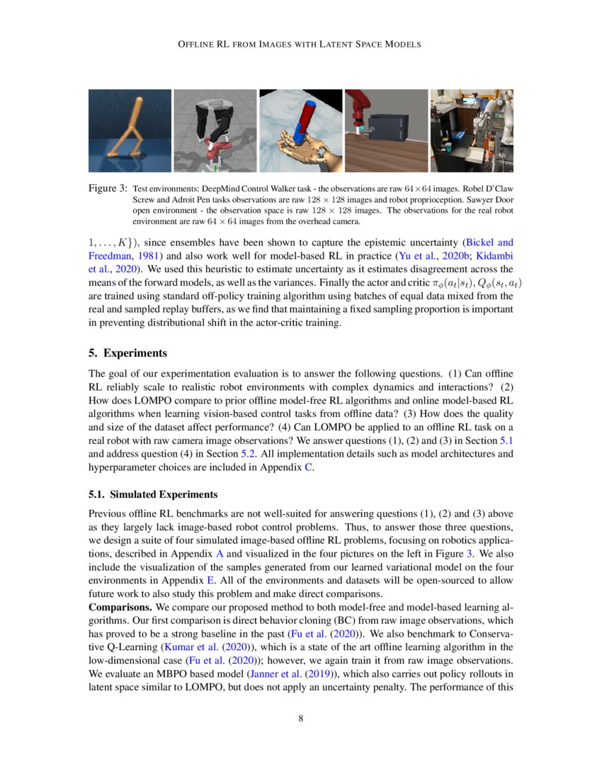 Offline Reinforcement Learning From Images With Latent Space Models