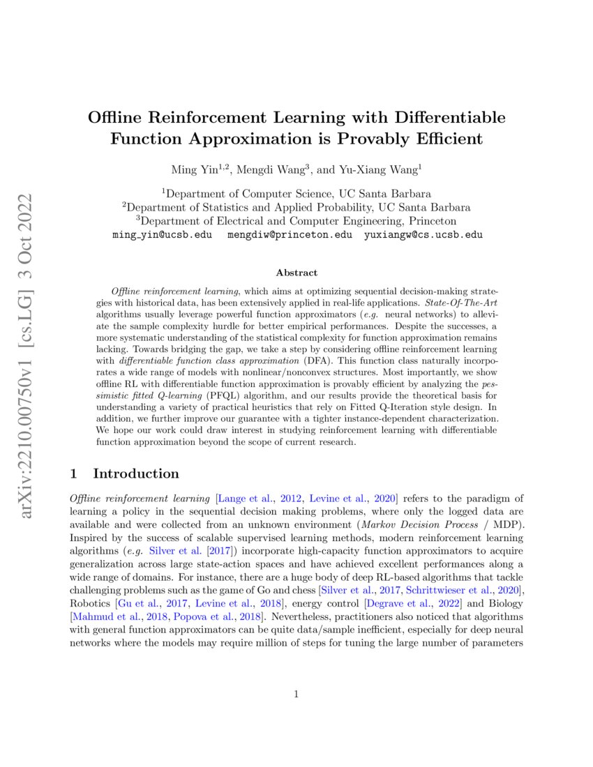 Offline Reinforcement Learning With Differentiable Function Approximation Is Provably Efficient