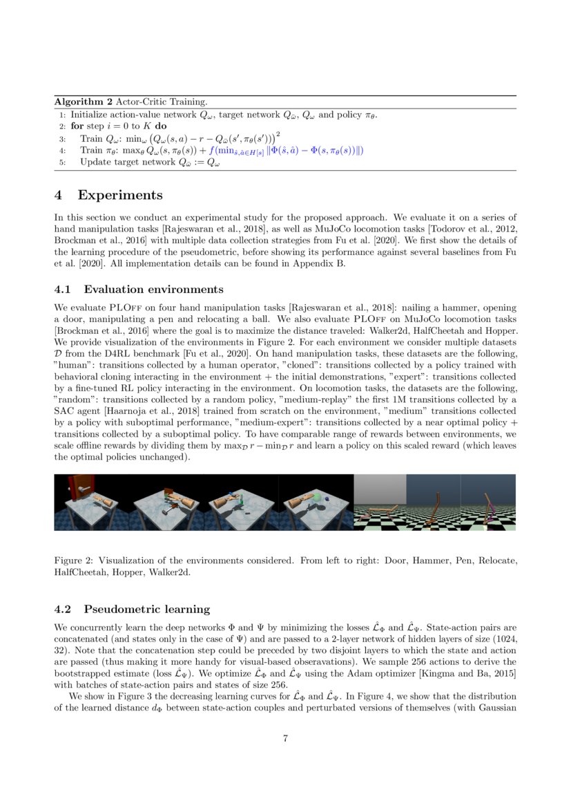 Offline Reinforcement Learning with Pseudometric Learning | DeepAI