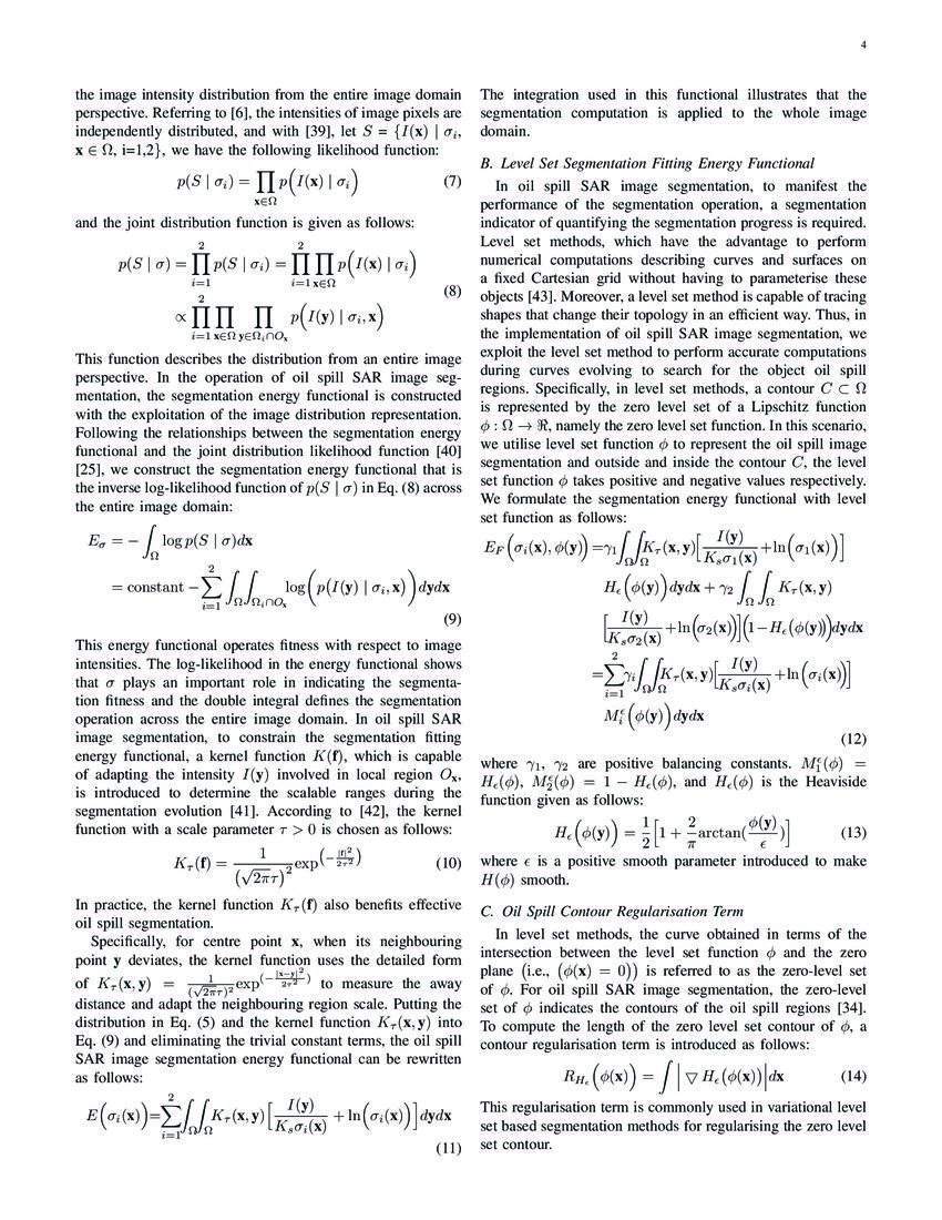 Oil Spill SAR Image Segmentation via Probability Distribution Modelling | DeepAI