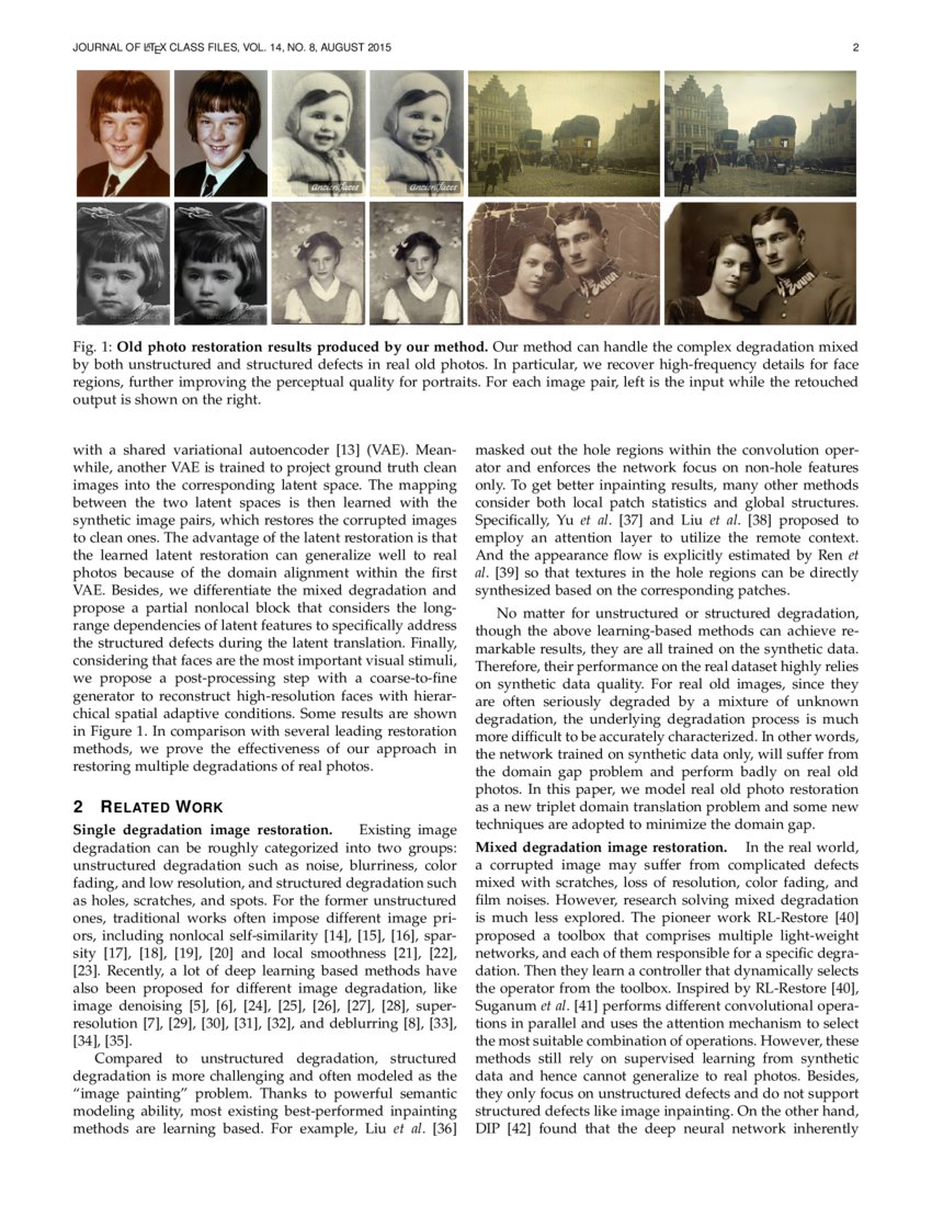 Old Photo Restoration Via Deep Latent Space Translation Deepai