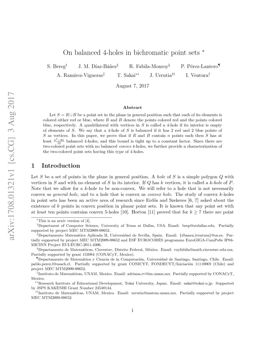 On balanced 4-holes in bichromatic point sets | DeepAI