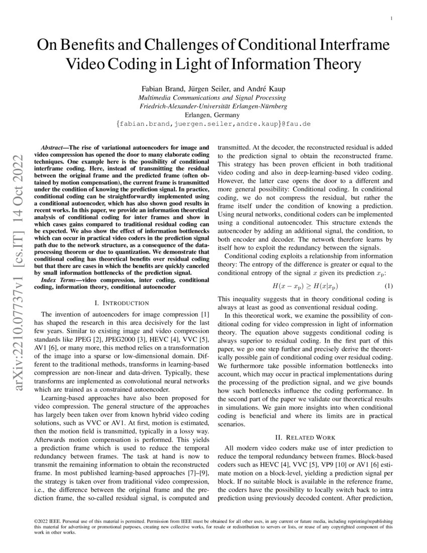 On Benefits And Challenges Of Conditional Interframe Video Coding In Light Of Information Theory