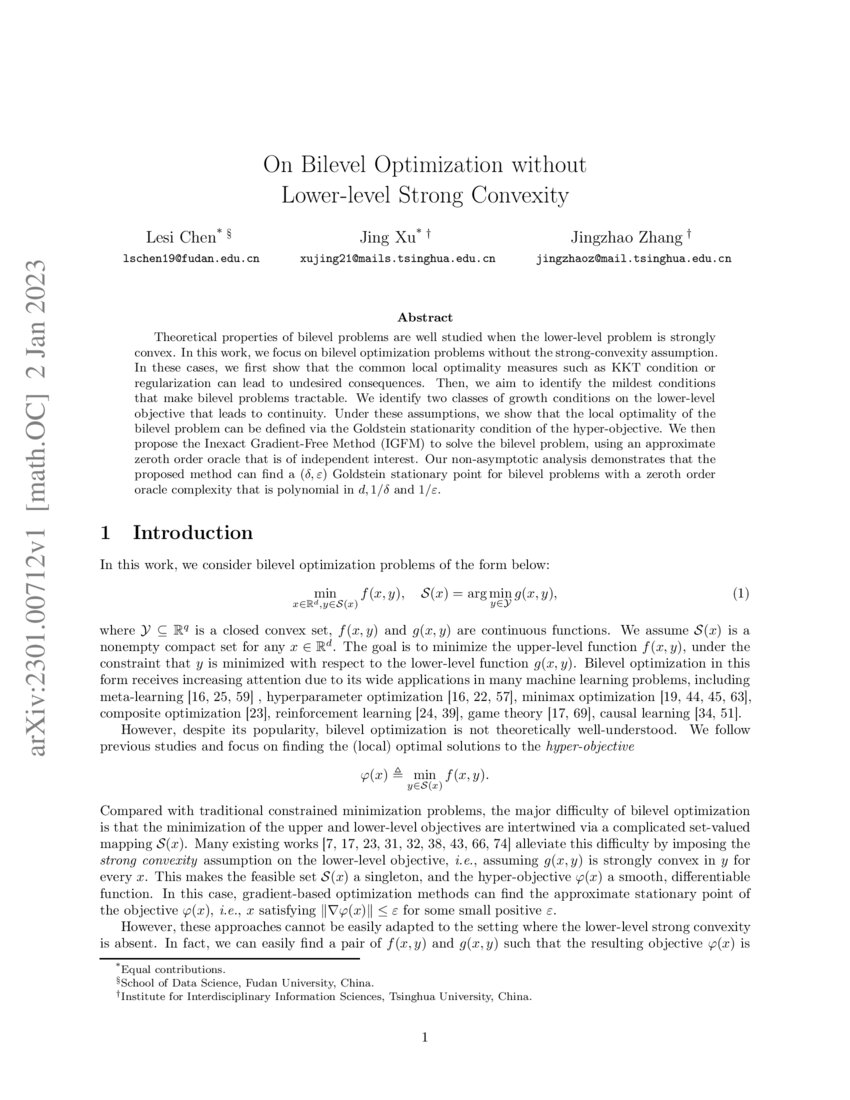 On Bilevel Optimization Without Lower Level Strong Convexity Deepai
