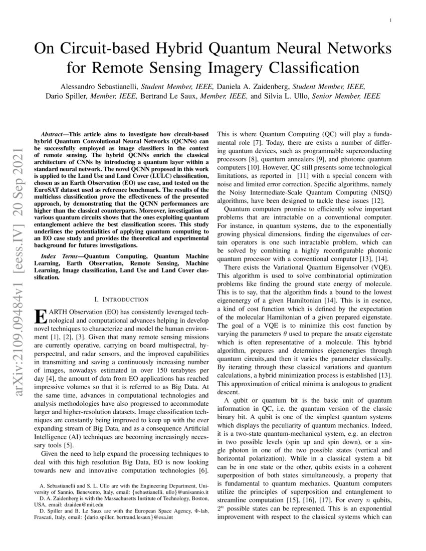 On Circuit-based Hybrid Quantum Neural Networks for Remote Sensing ...