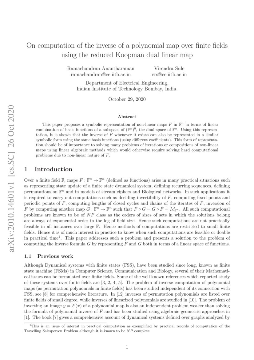 On Linear Representation Complexity And Inversion Of Maps Over Finite Fields Deepai
