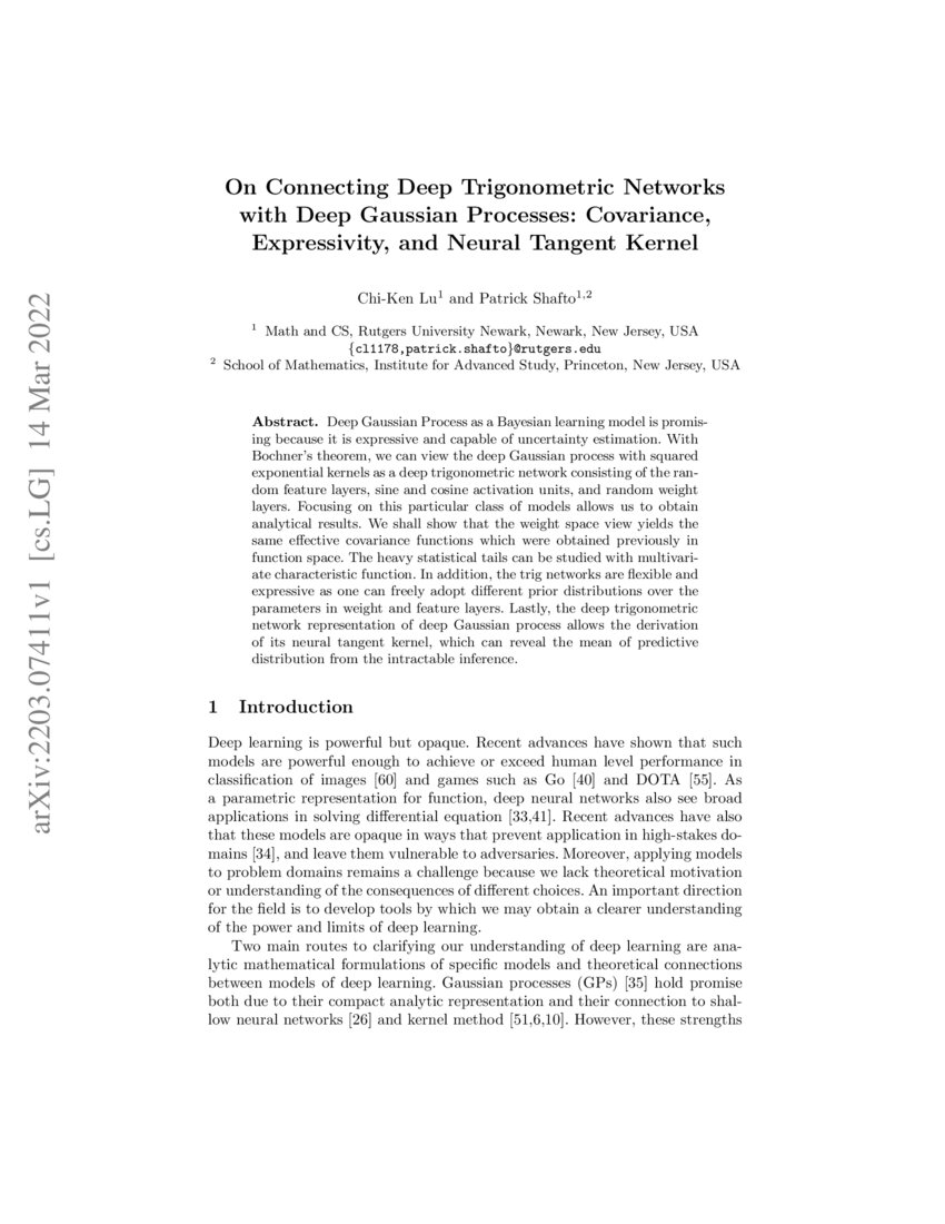 On Connecting Deep Trigonometric Networks With Deep Gaussian Processes Covariance Expressivity