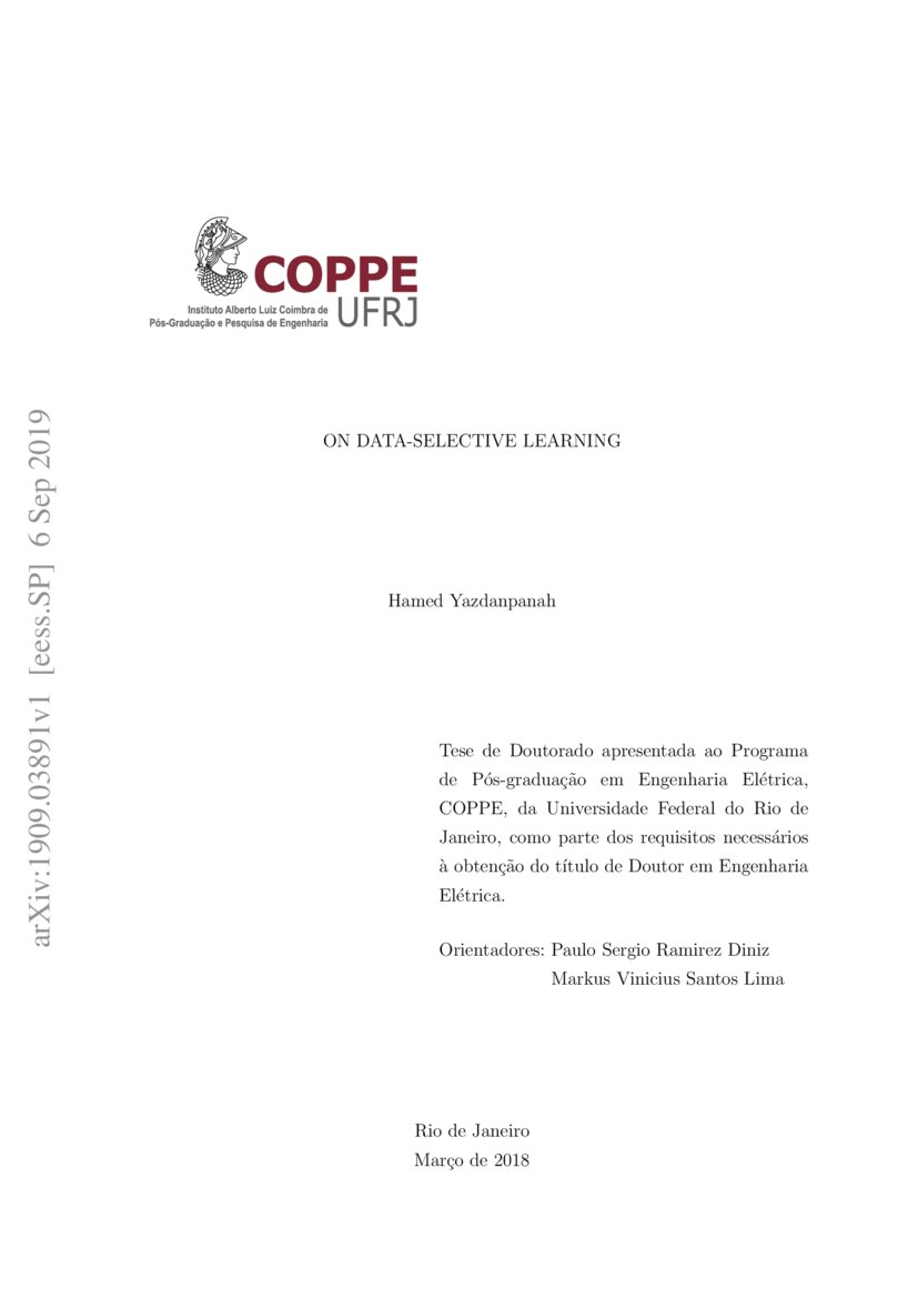 On Data-Selective Learning | DeepAI