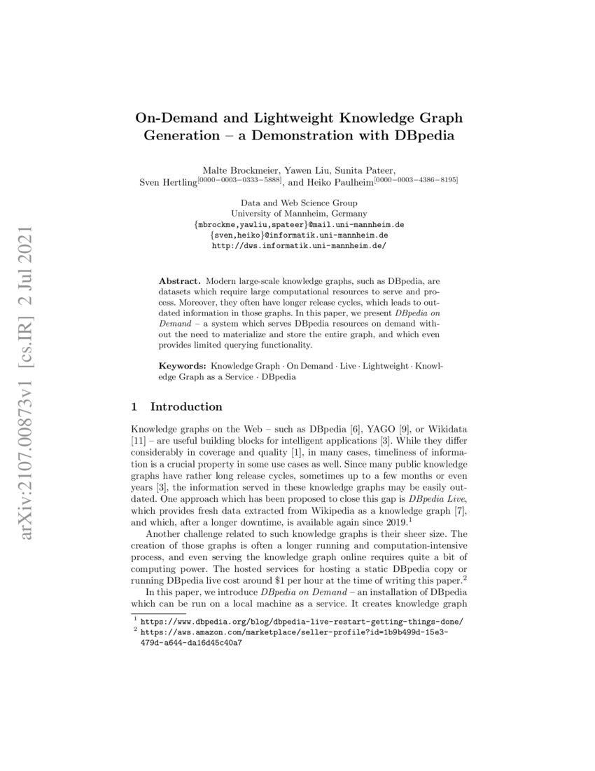 On-Demand and Lightweight Knowledge Graph Generation – a Demonstration ...