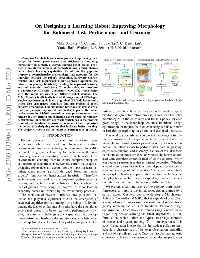 On Designing a Learning Robot: Improving Morphology for Enhanced Task Performance and Learning ...