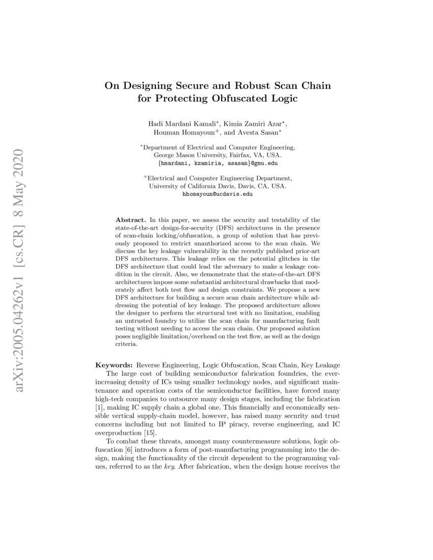 On Designing Secure and Robust Scan Chain for Protecting Obfuscated ...