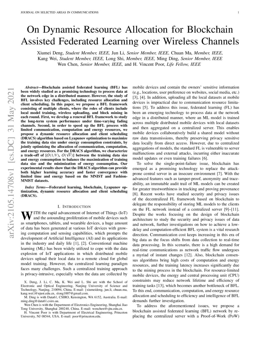 On Dynamic Resource Allocation for Blockchain Assisted Federated Learning over Wireless Channels ...