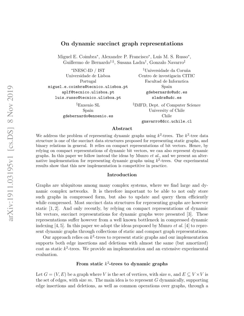On dynamic succinct graph representations | DeepAI