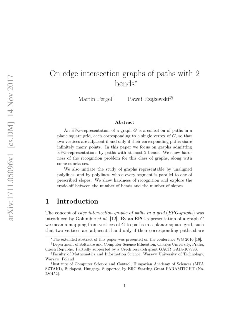 On edge intersection graphs of paths with 2 bends | DeepAI