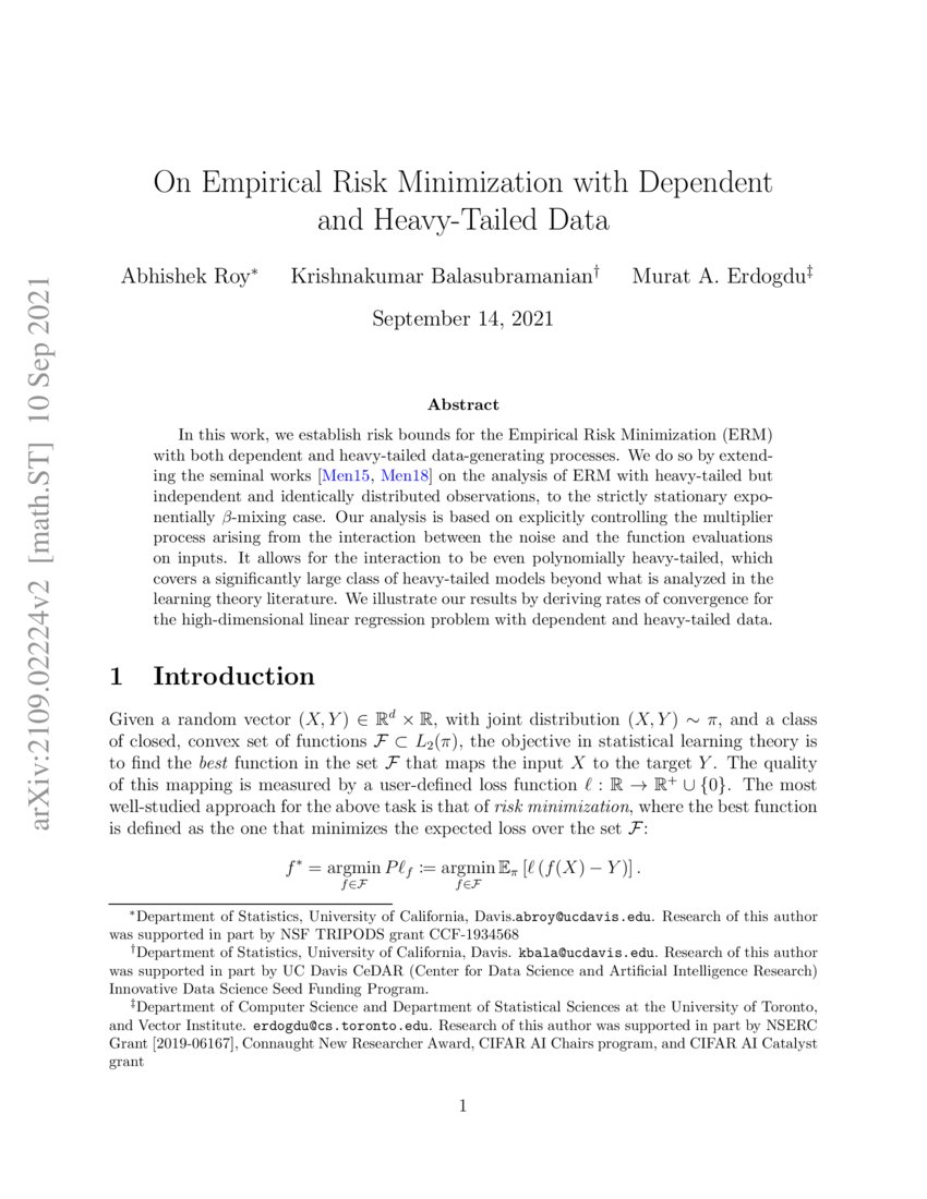 On Empirical Risk Minimization with Dependent and Heavy-Tailed Data ...