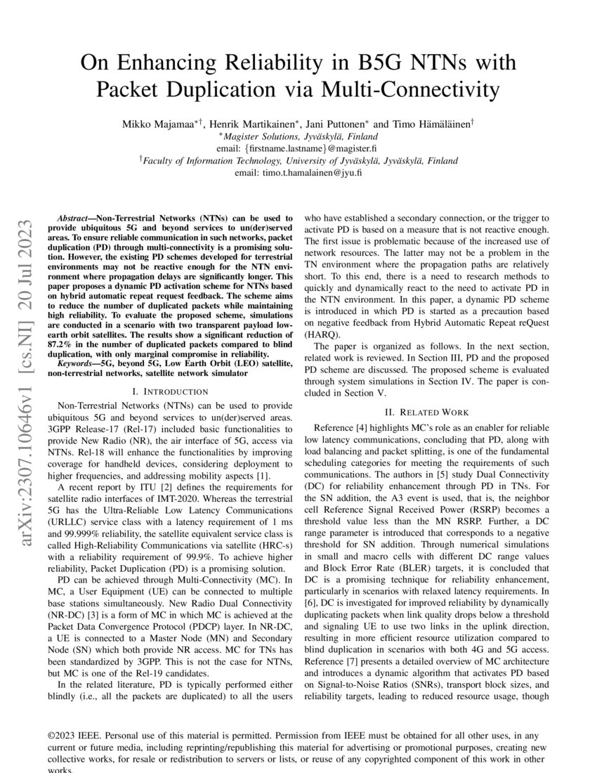 On Enhancing Reliability in B5G NTNs with Packet Duplication via Multi ...