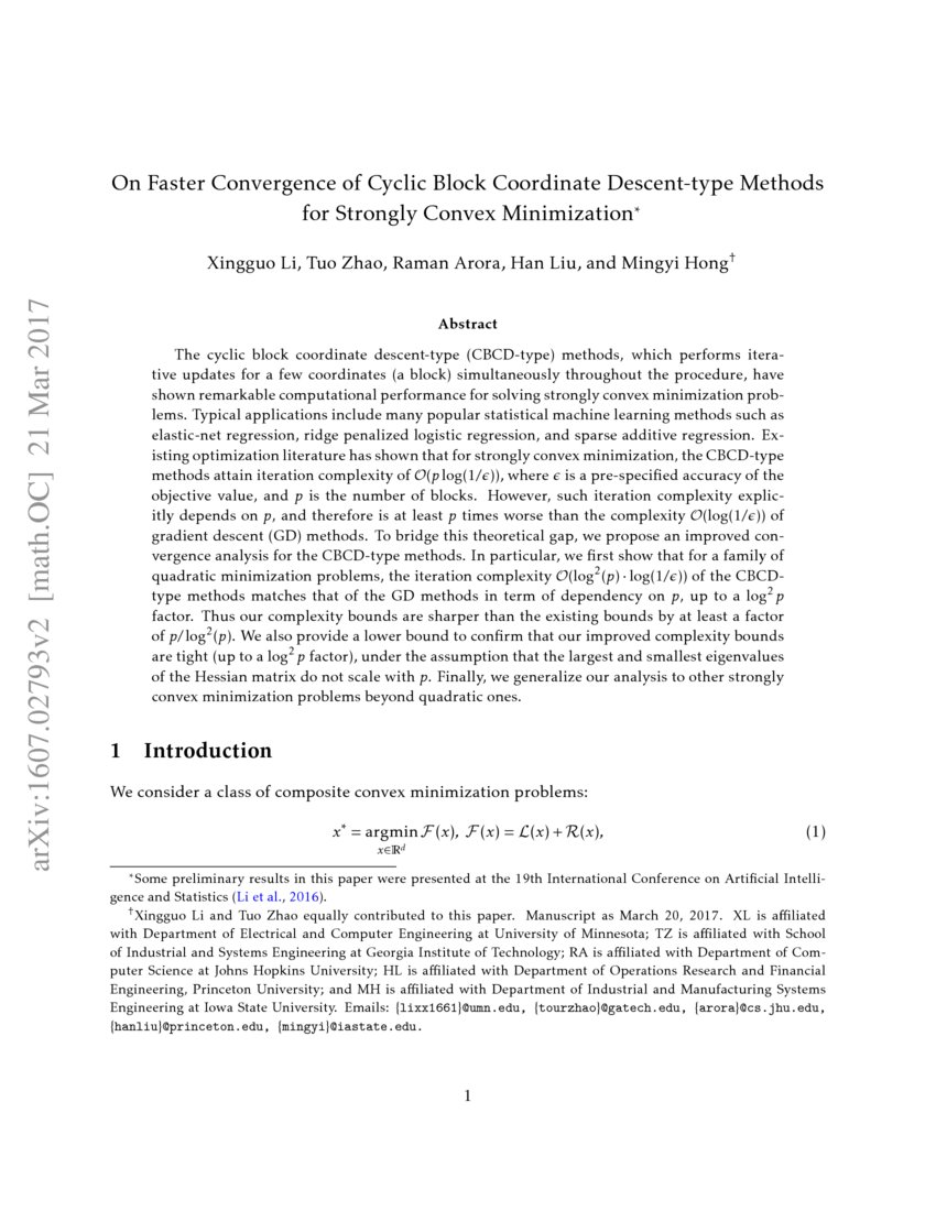 On Faster Convergence Of Cyclic Block Coordinate Descent Type Methods For Strongly Convex