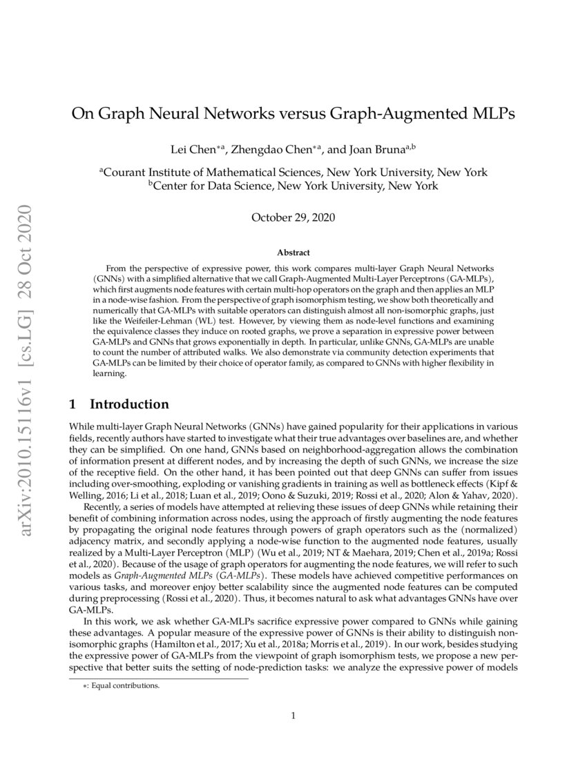 On Graph Neural Networks versus Graph-Augmented MLPs | DeepAI