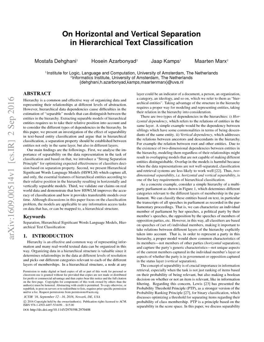 On Horizontal and Vertical Separation in Hierarchical Text ...