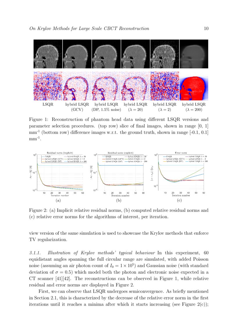 On Krylov Methods for Large Scale CBCT Reconstruction | DeepAI