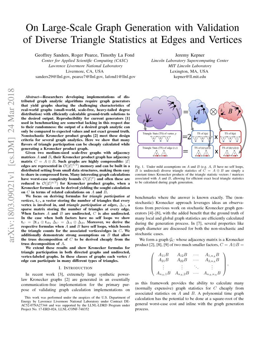 On Large-Scale Graph Generation with Validation of Diverse Triangle ...