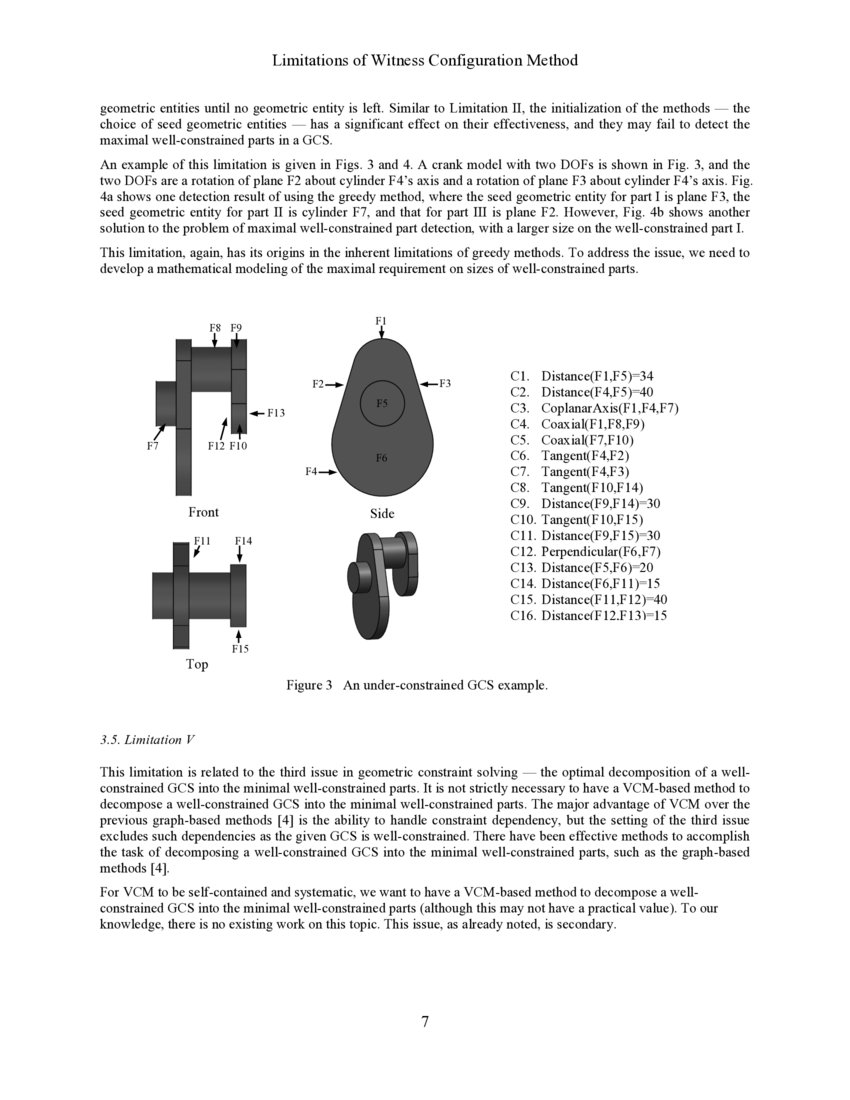On Limitations Of The Witness Configuration Method For Geometric Constraint Solving In Cad 