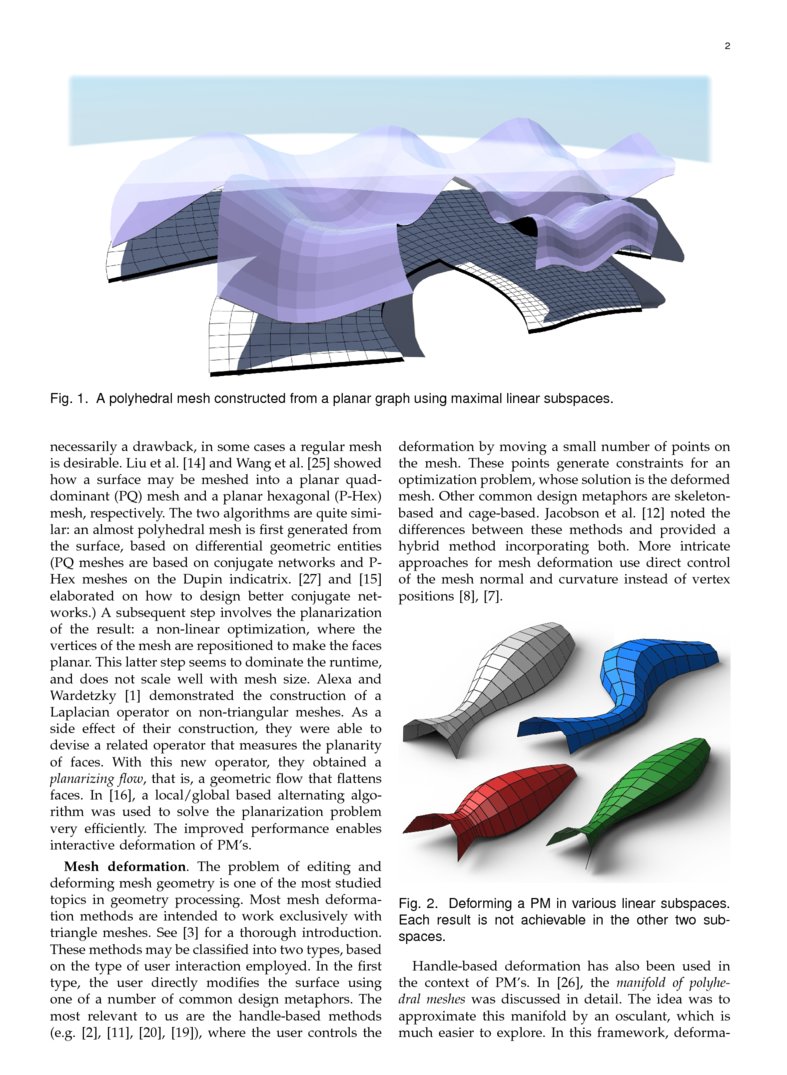 On Linear Spaces of Polyhedral Meshes | DeepAI