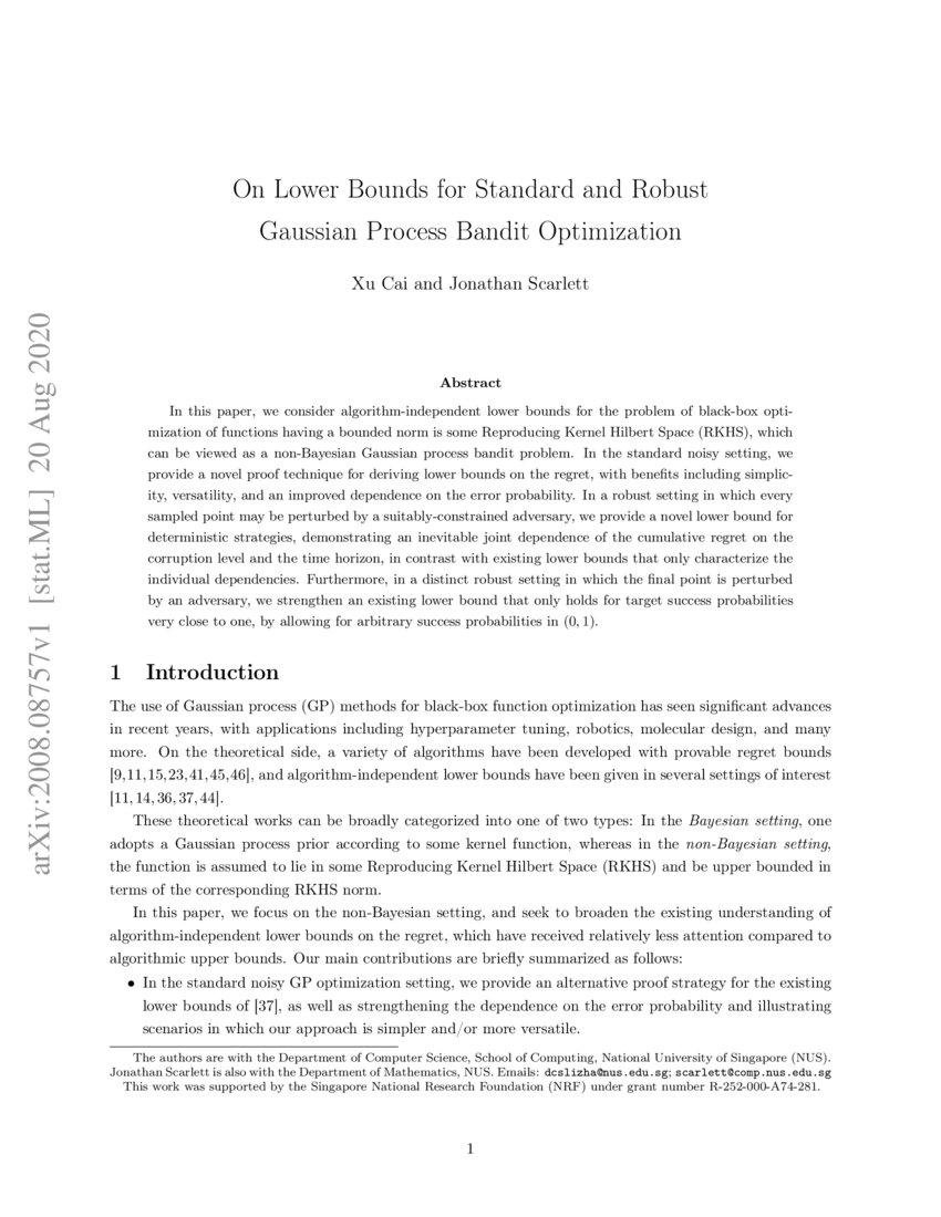 On Lower Bounds for Standard and Robust Gaussian Process Bandit Optimization | DeepAI