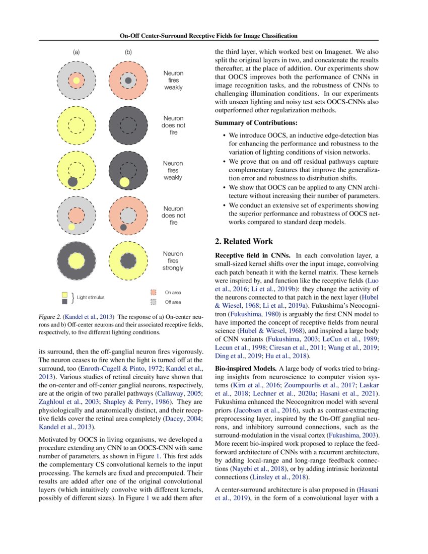 On-Off Center-Surround Receptive Fields for Accurate and Robust Image ...