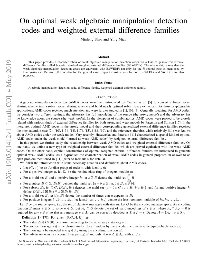 On Optimal Weak Algebraic Manipulation Detection Codes And Weighted