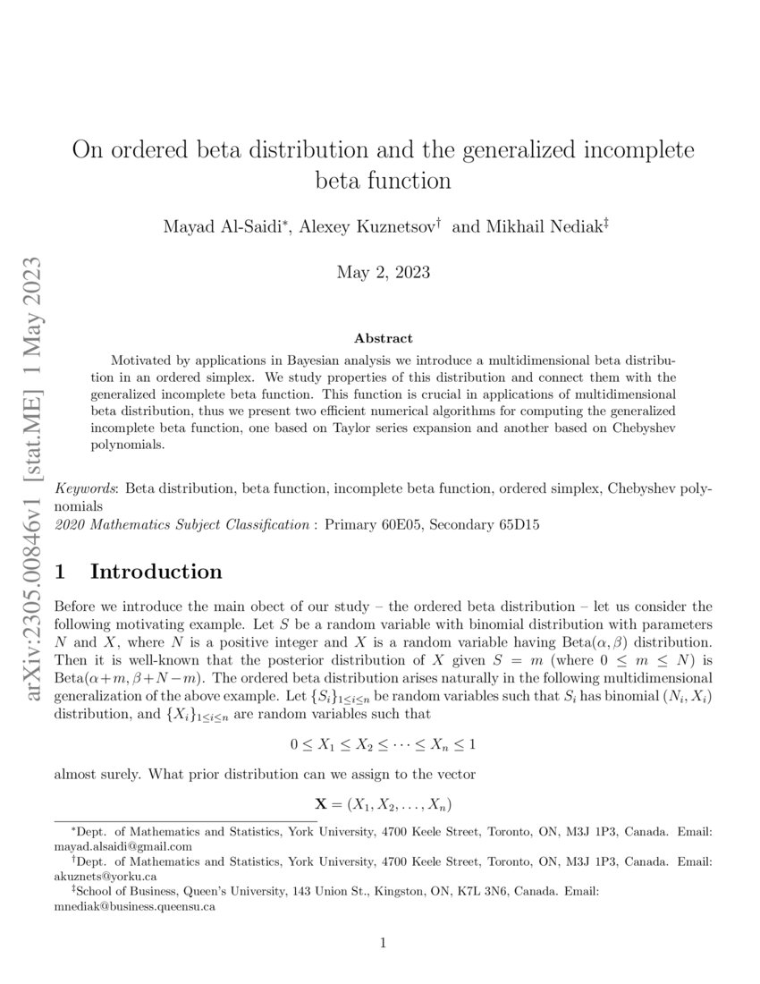 On Ordered Beta Distribution And The Generalized Incomplete Beta
