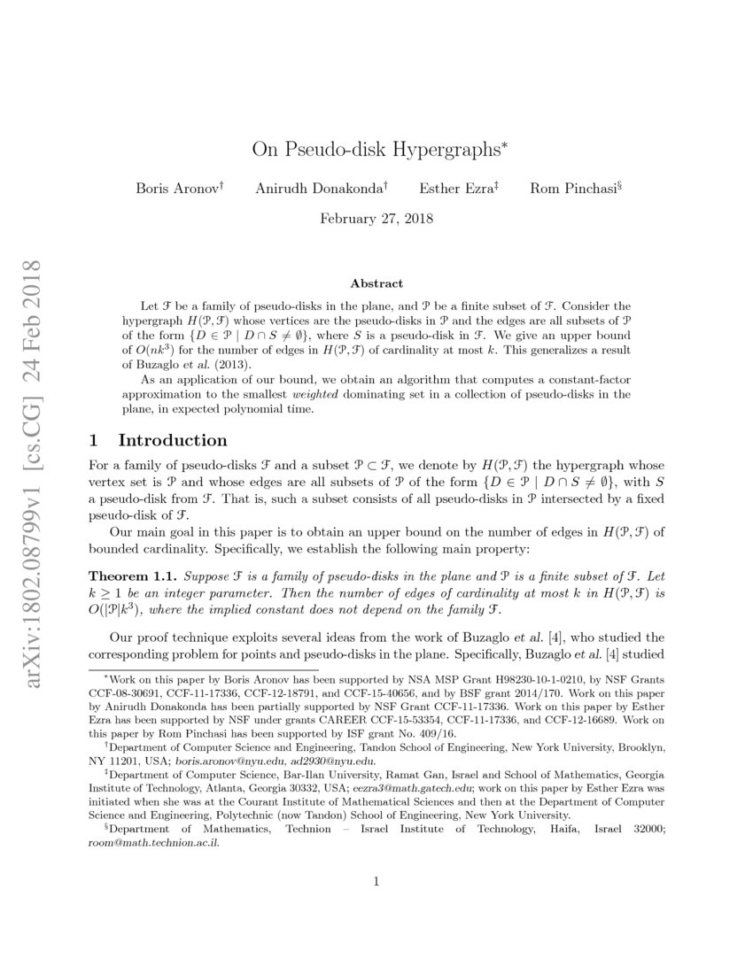 On Pseudo-disk Hypergraphs | DeepAI